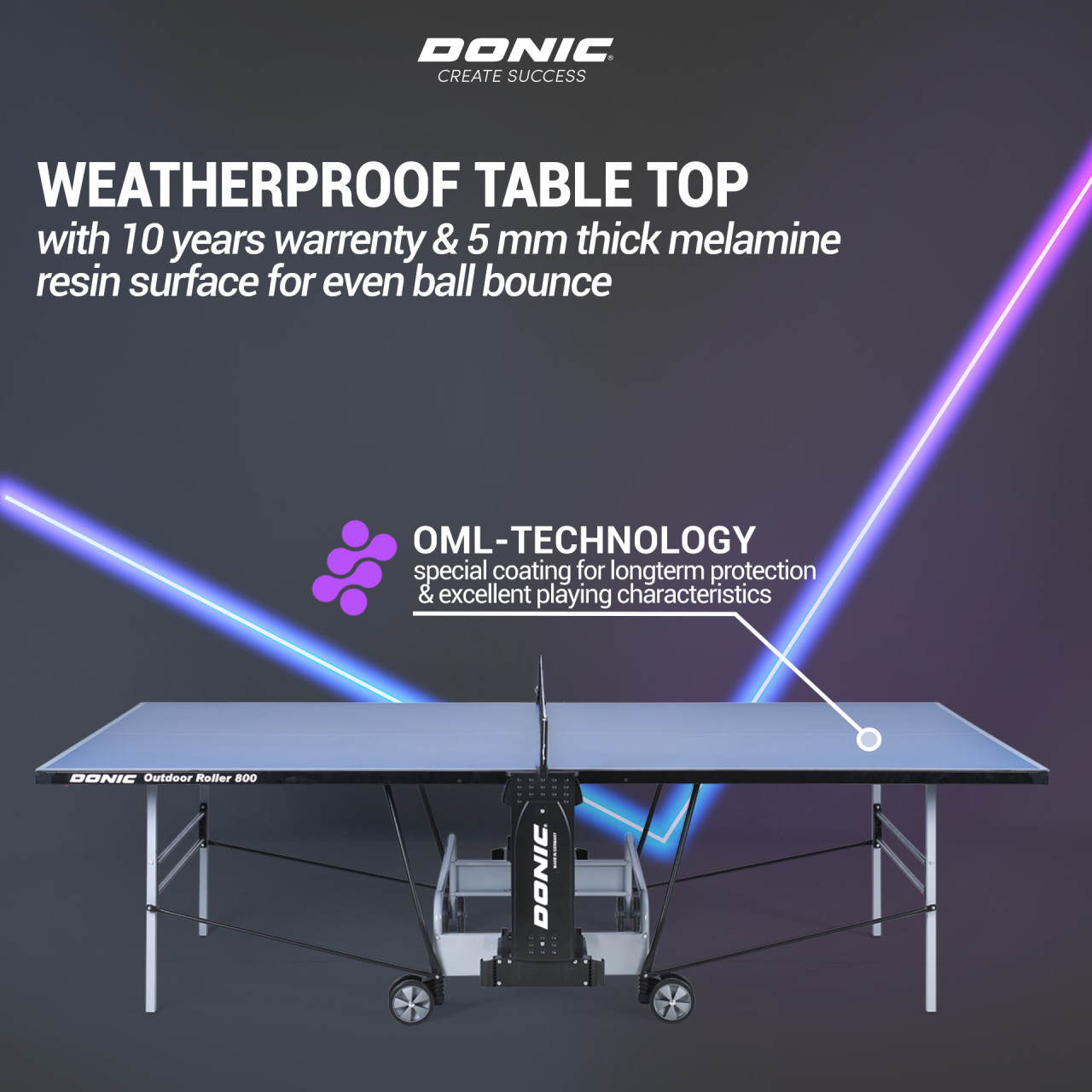 DONIC OUTDOOR ROLLER 800 -5 | Leisure table tennis table